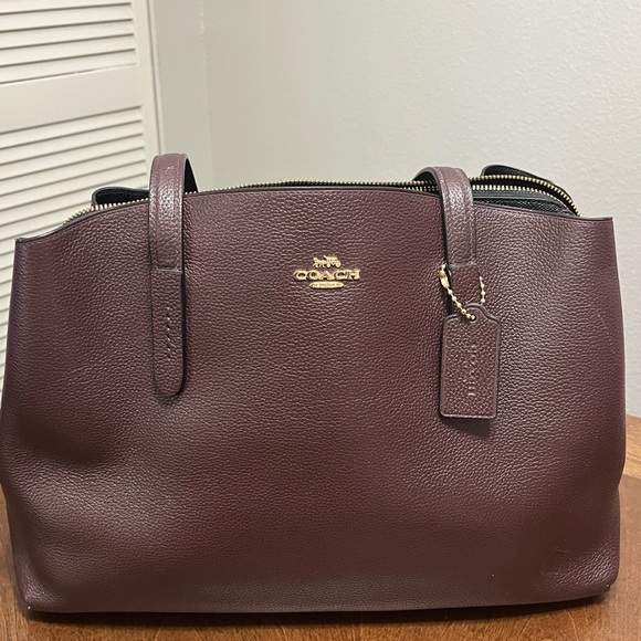 Coach | Bags | Coach Burgundy Leather Tote Bag | Poshmark